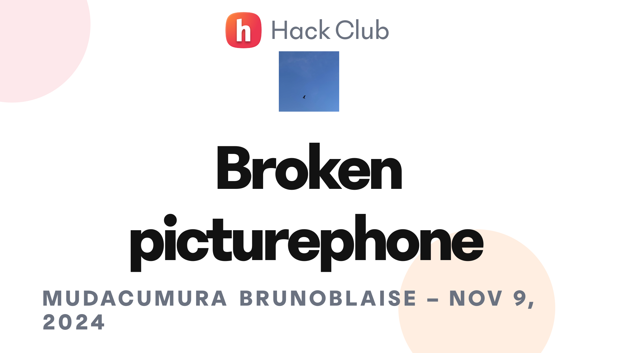 Broken picturephone – Hack Club Events