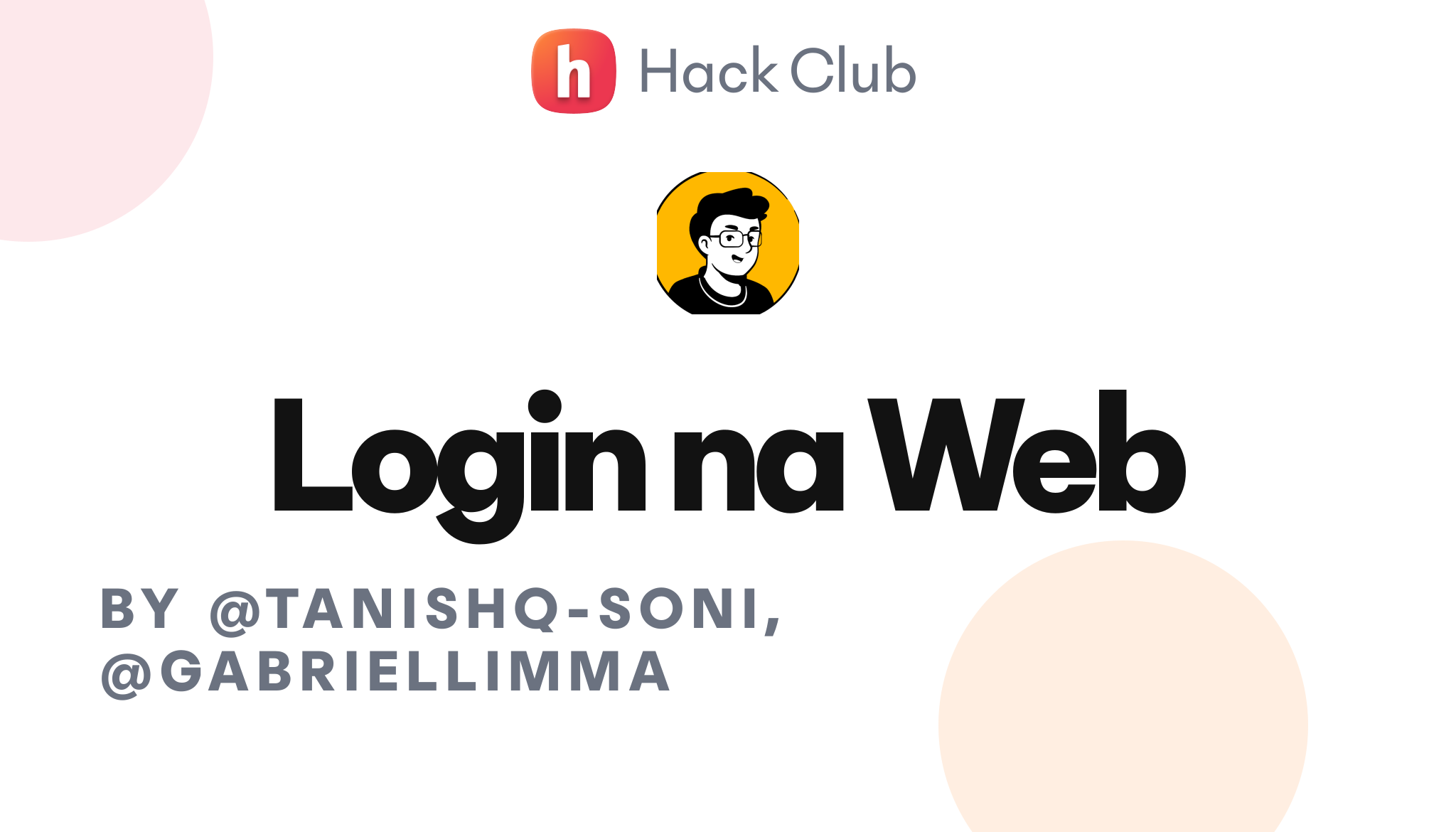 Login na Web – Hack Club