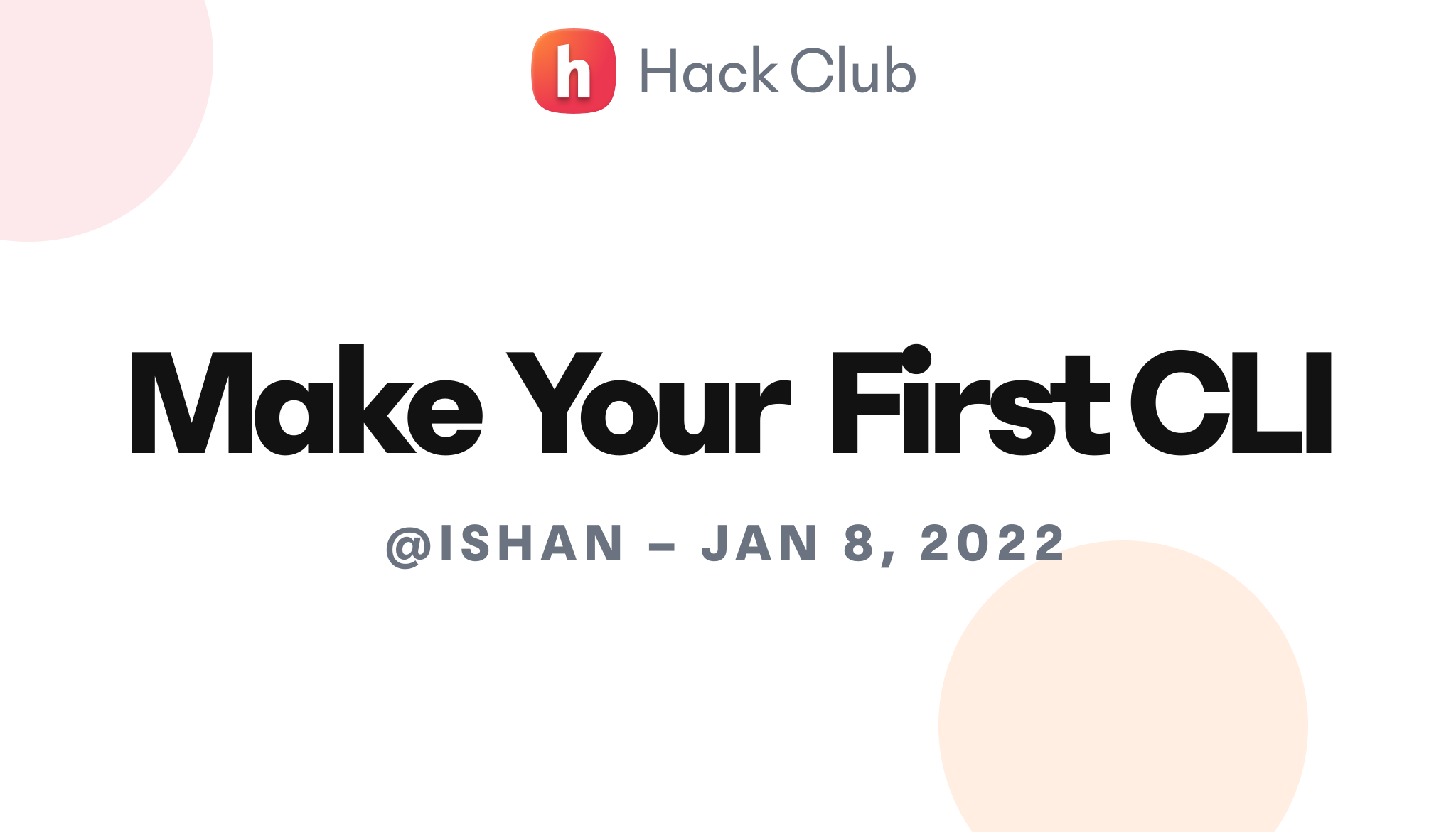 Make Your First CLI – Hack Club Events