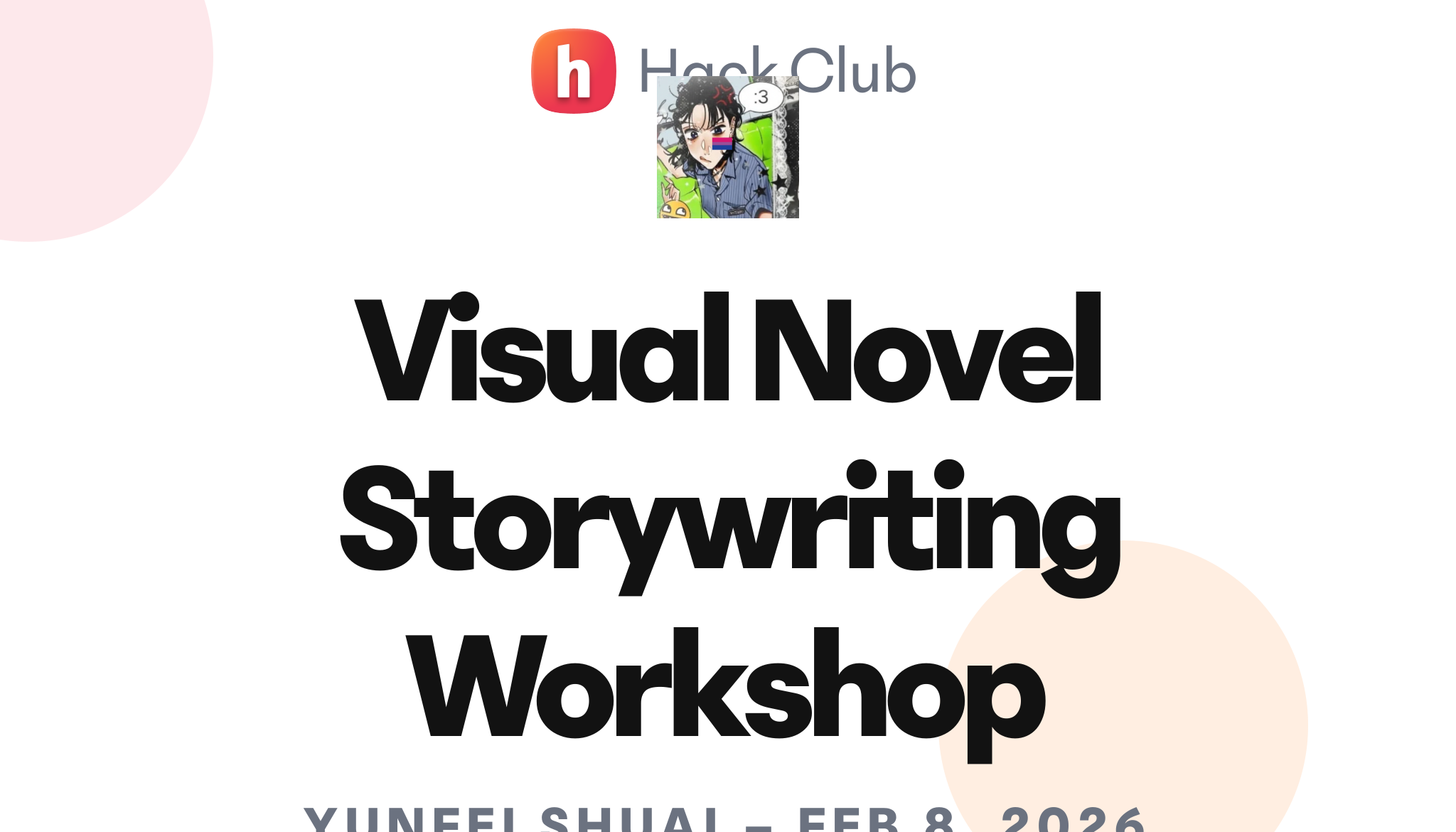 Visual Novel Storywriting Workshop – Hack Club Events