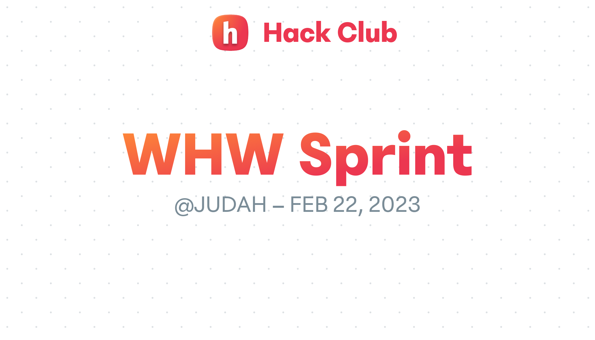 WHW Sprint – Hack Club Events
